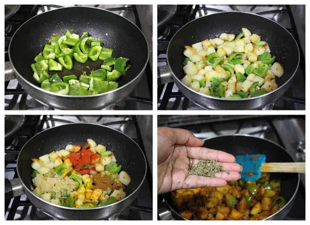 Potato Bell Pepper Stir Fry | Aloo Capsicum Curry - My Cooking Journey
