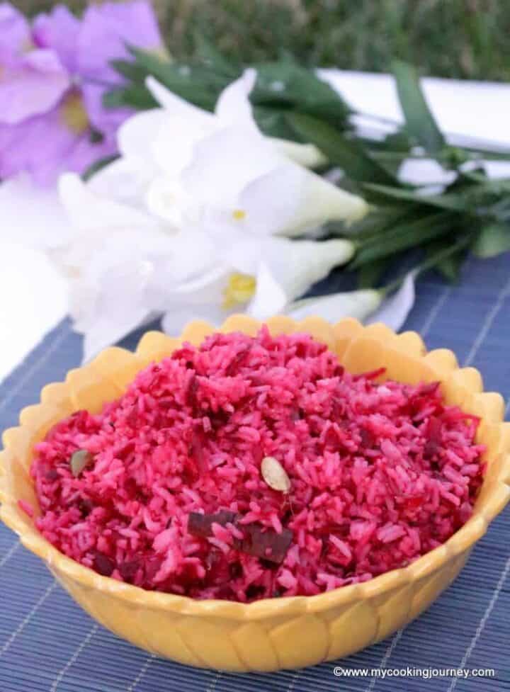 Beetroot Rice | Beetroot Pulao - My Cooking Journey