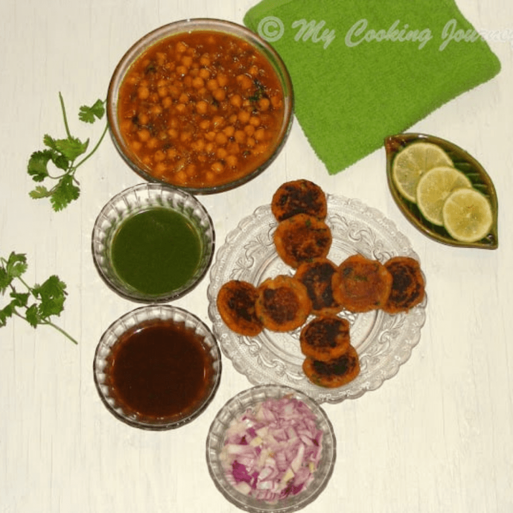 Aloo Tikki Chole Chaat Recipe - My Cooking Journey